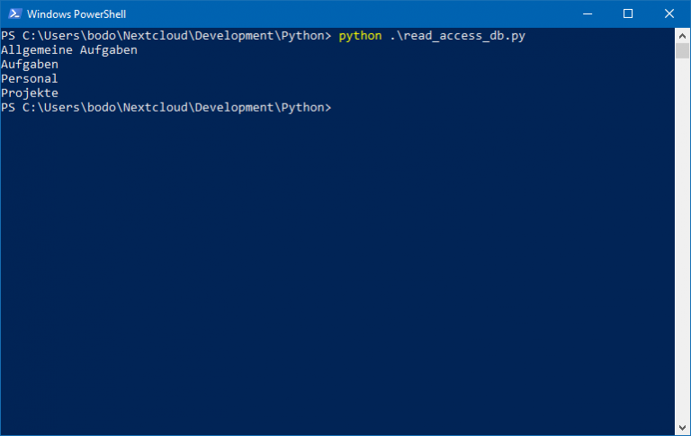 Access-Daten mit Python lesen – Bodos Blog