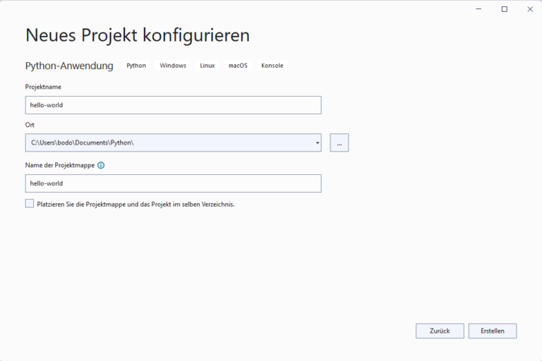 Installation von Python in Visual Studio 2022 – Bodos Blog
