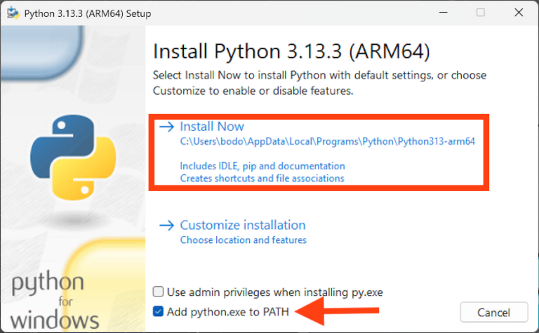 Installation von Python unter Windows 11 – Bodos Blog